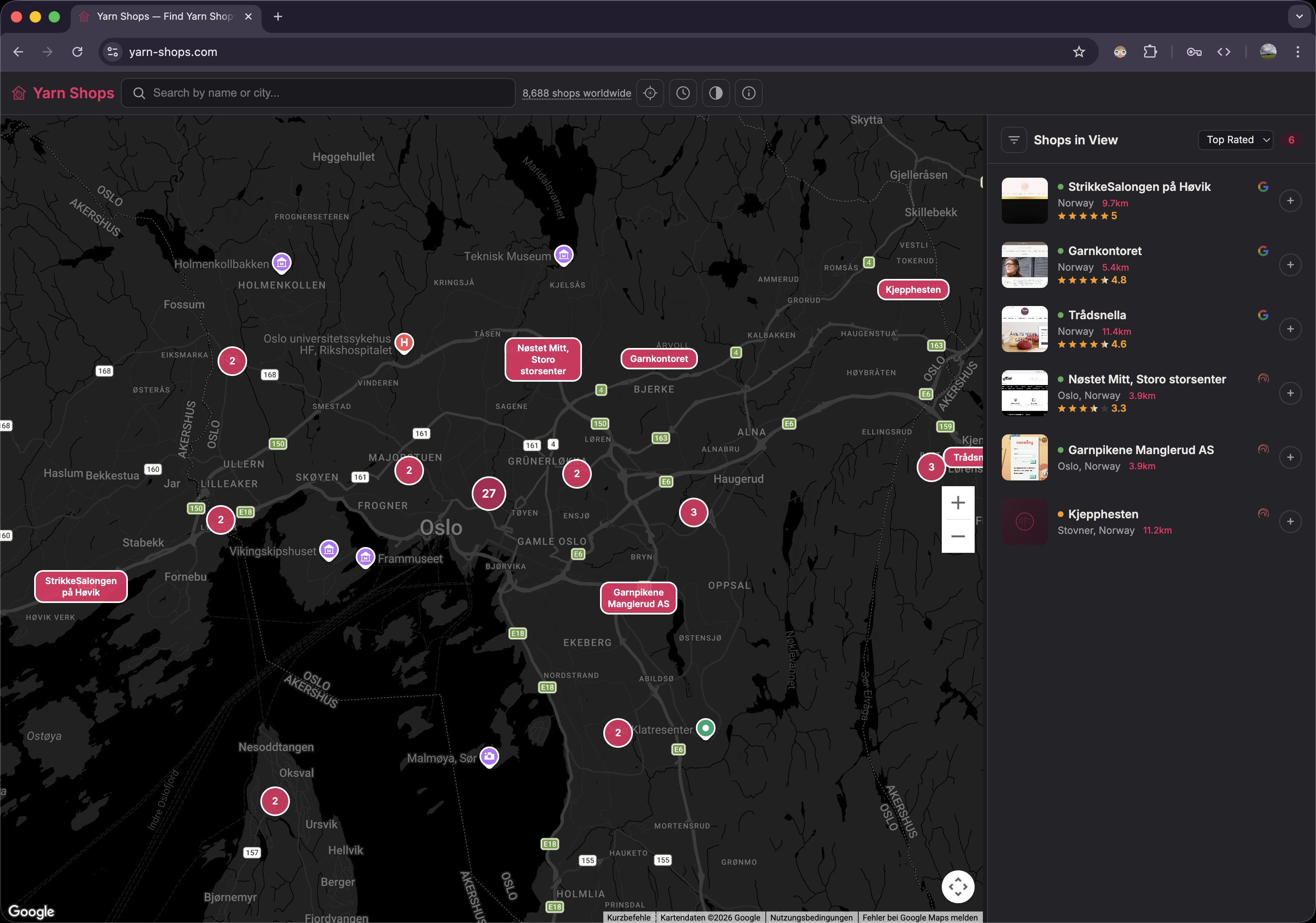 Yarn Shops Map - Find Knitting & Yarn Stores Near You | Stash2Go